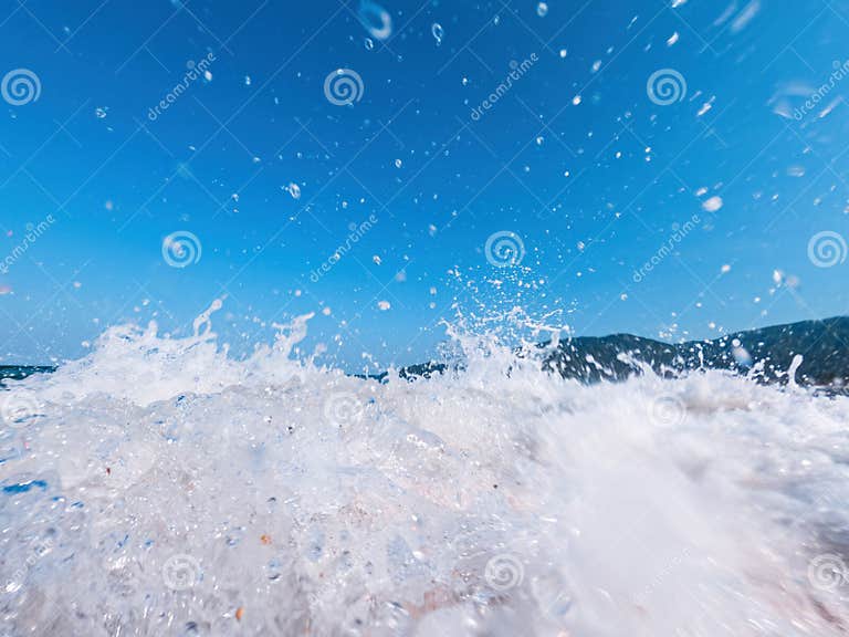 Ocean Wave Splashing at the Beach in Summer Stock Photo - Image of ...