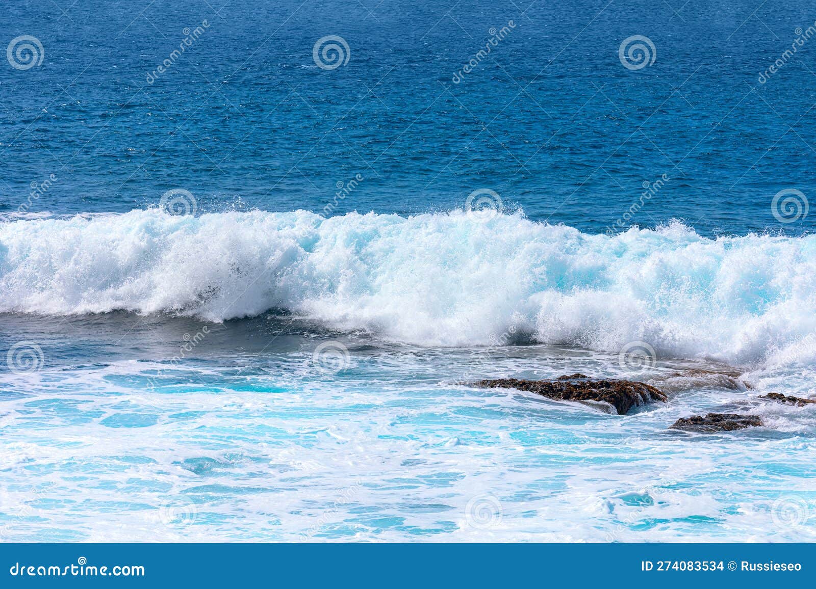 Ocean wave splashing stock photo. Image of coastline - 274083534