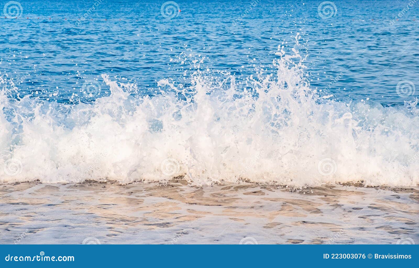 Ocean Wave with Spray, Sea Summer. Crash Sky Stock Photo - Image of ...