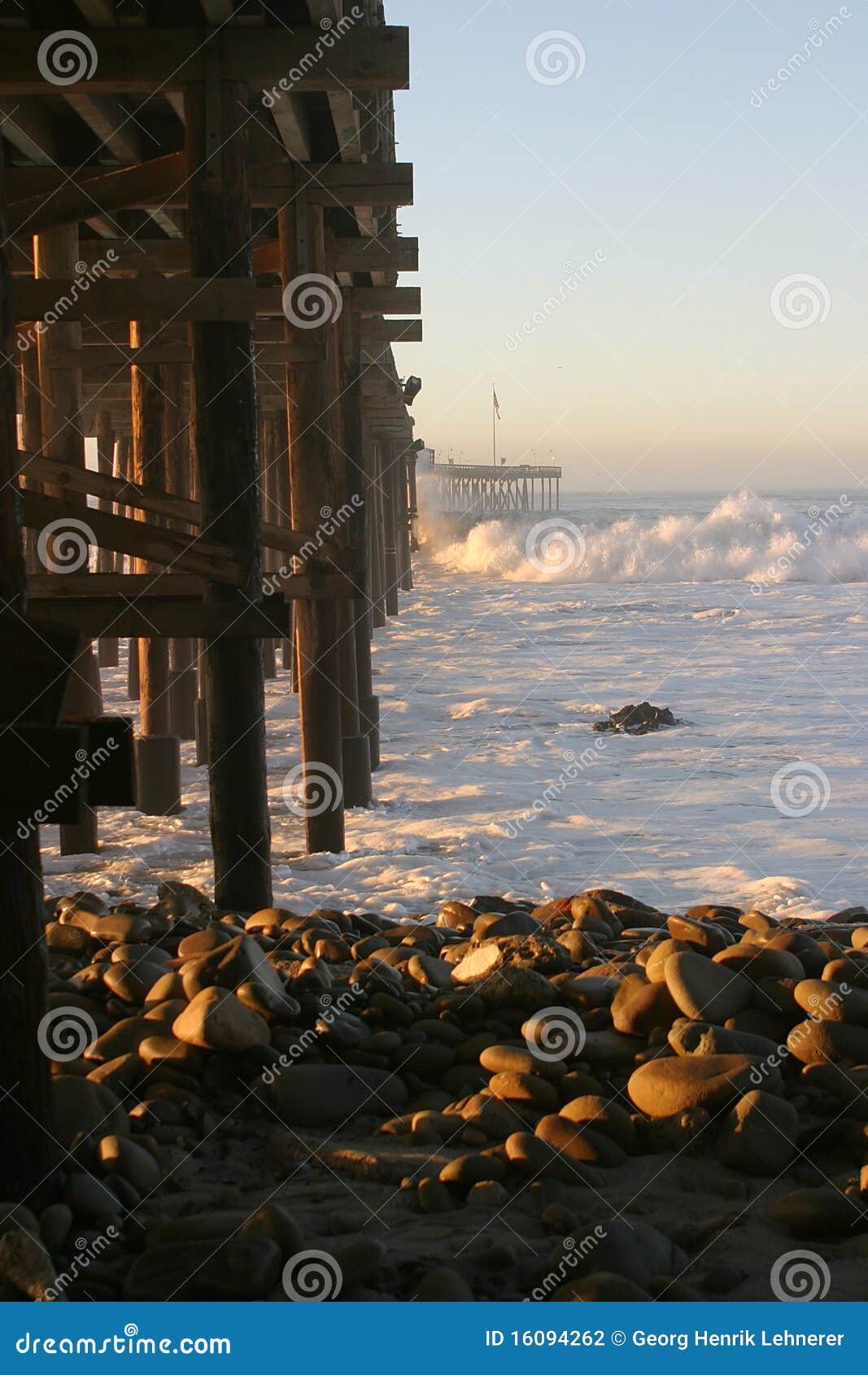 Ocean Wave Storm Pier stock photo. Image of blue, coast - 16094262