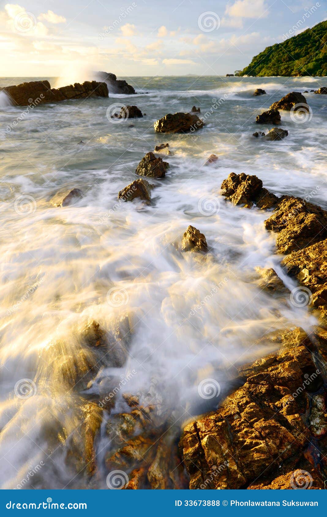 Ocean Waves Against Rocks on the Beach Stock Photo - Image of rocks ...