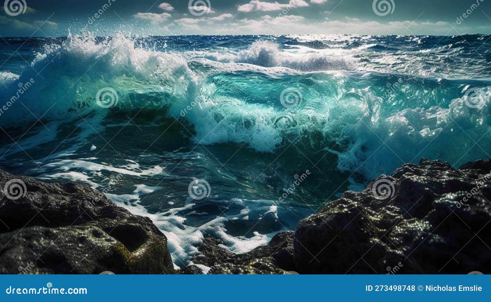 Ocean waves ai generated stock illustration. Illustration of ocean ...