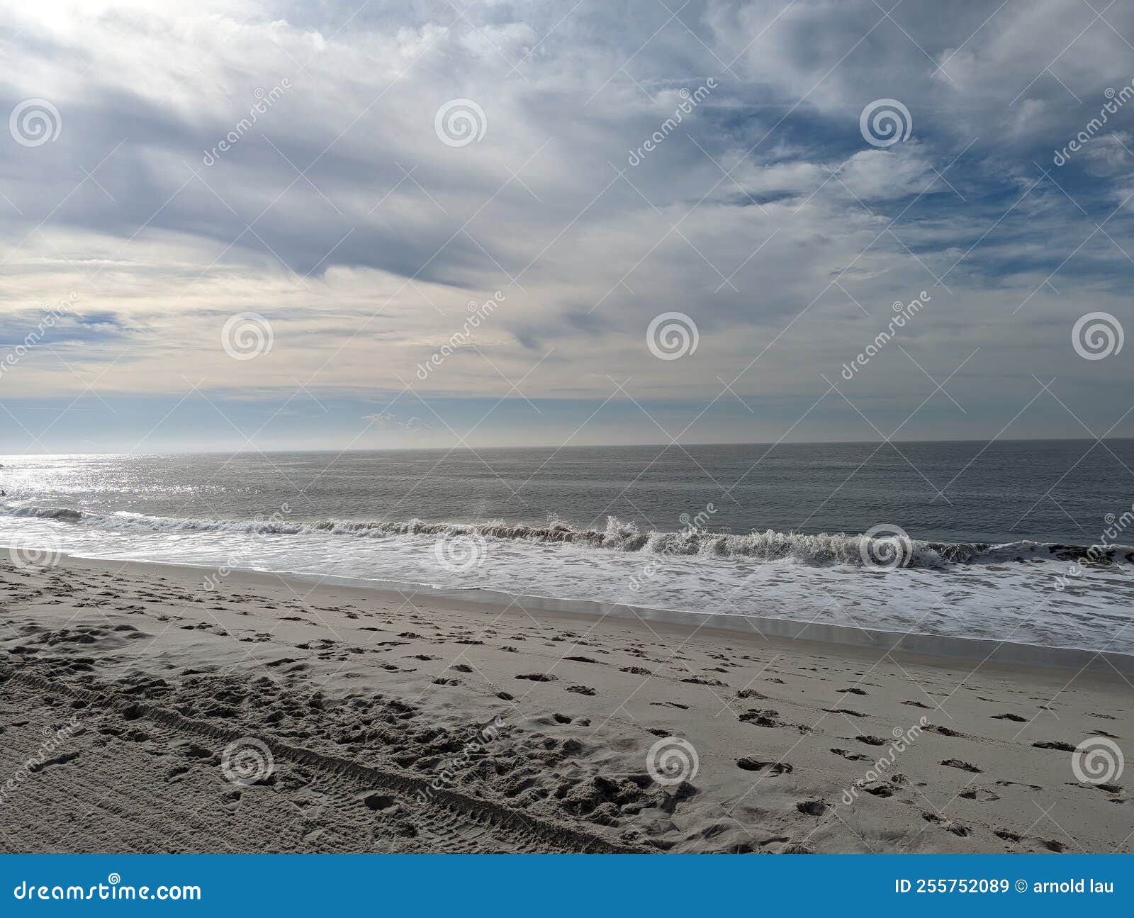 Ocean Waves on Beach Clouds Sand Stock Image - Image of sand, ocean ...