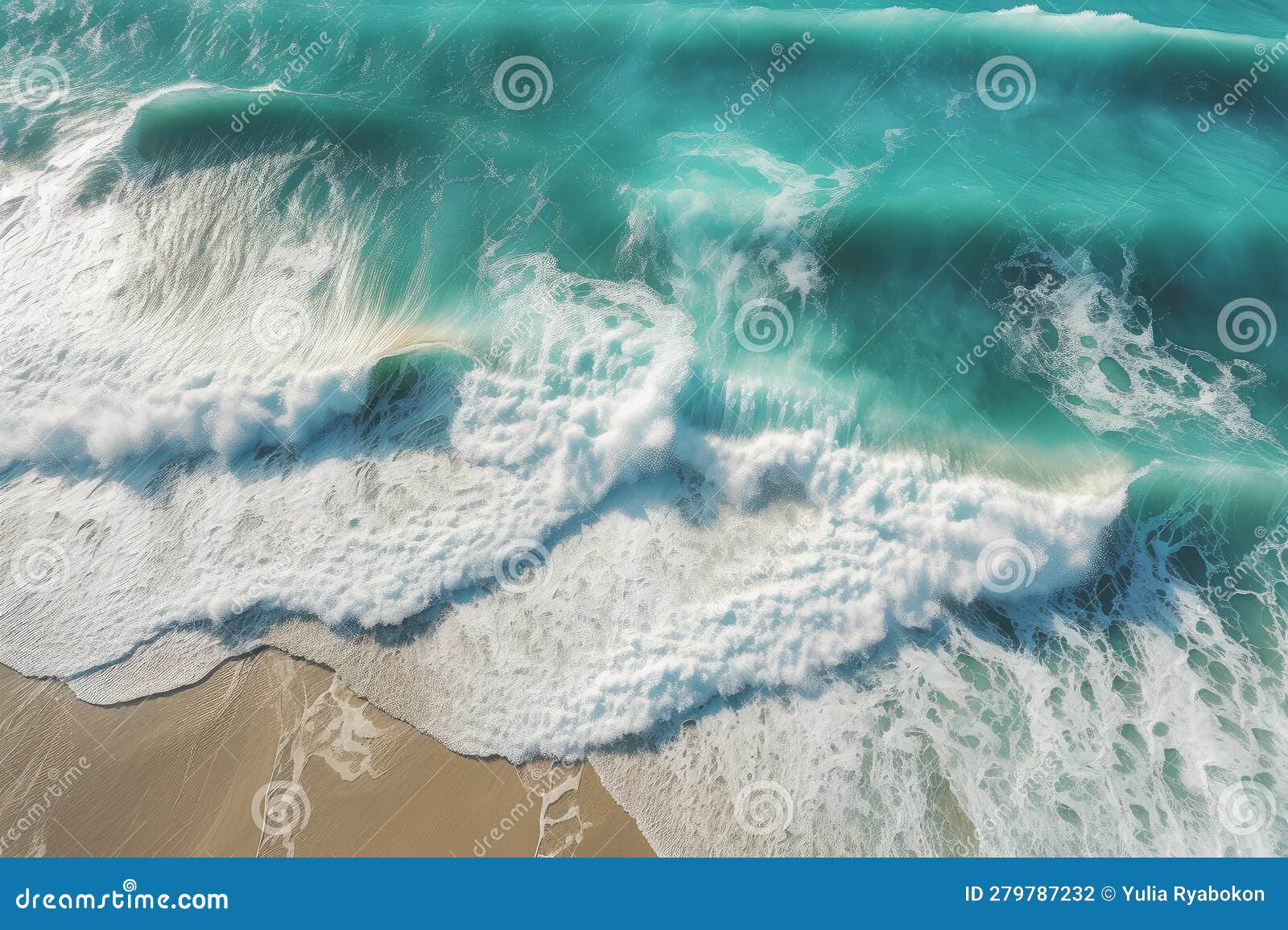 Ocean Waves Beach. Generate Ai Stock Photo - Image of background, beach ...