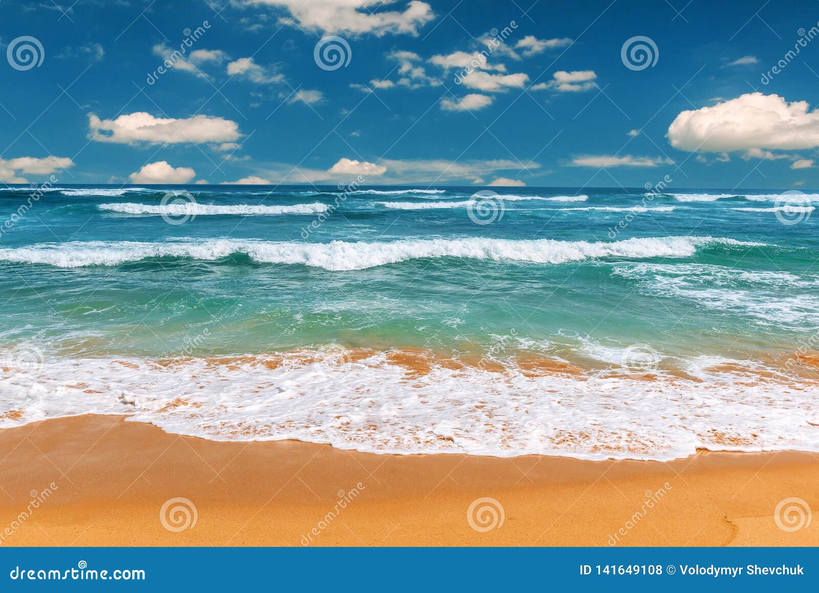 Ocean waves and blue sky stock photo. Image of scenic - 141649108