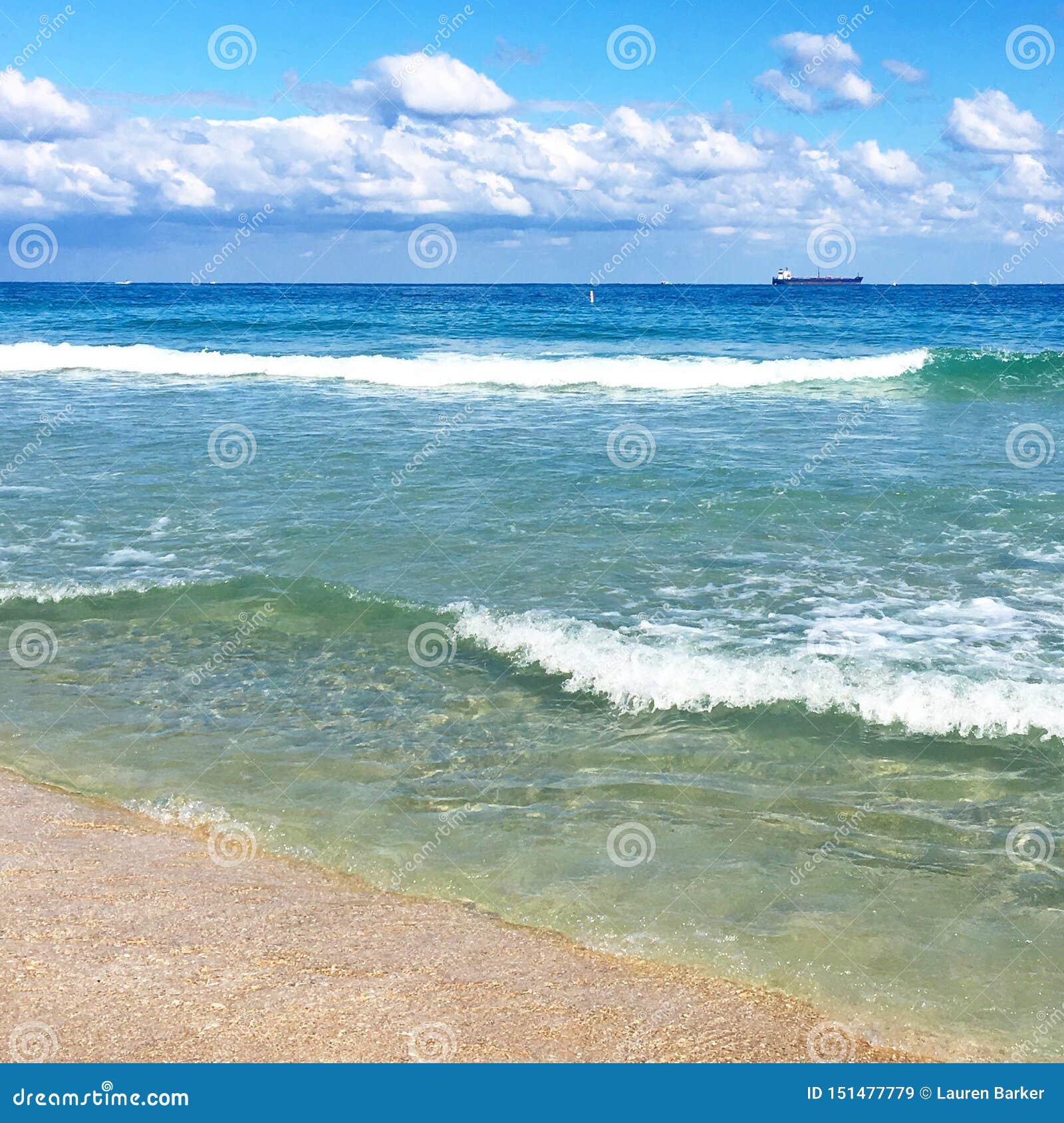 Crystal Waves on Miami Beach Stock Image - Image of background, boat ...
