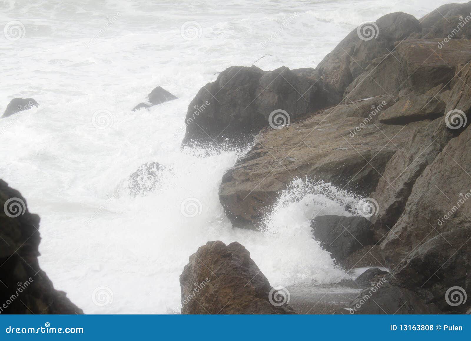 Ocean Waves Break Over Rocks Stock Photo - Image of danger, rocks: 13163808