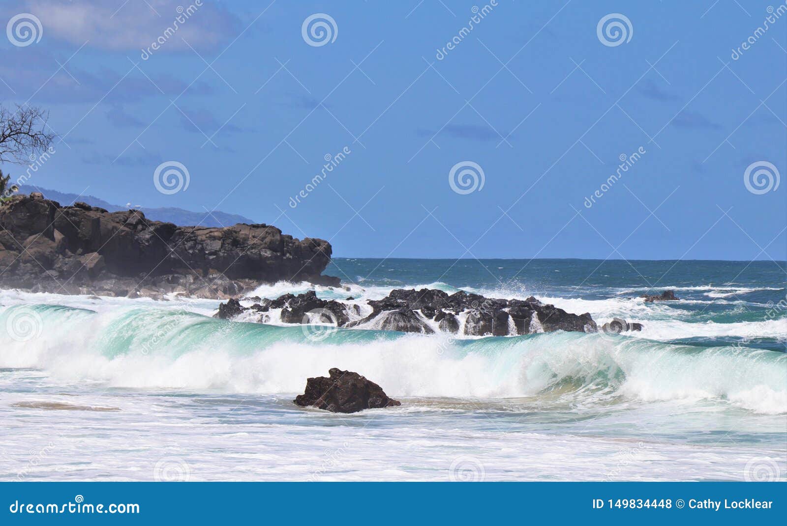 Ocean Waves Breaking Along a Rocky Beach Stock Photo - Image of hawaii ...