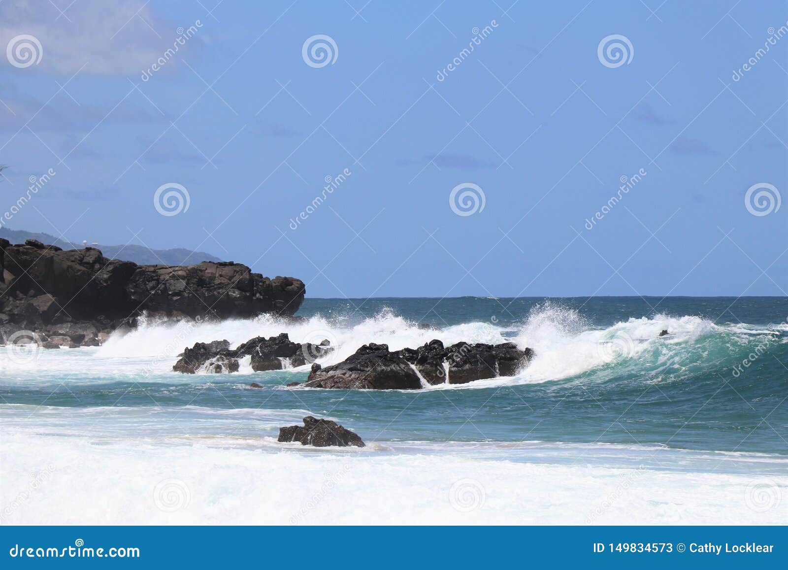 Ocean Waves Breaking Along a Rocky Beach Stock Image - Image of sand ...