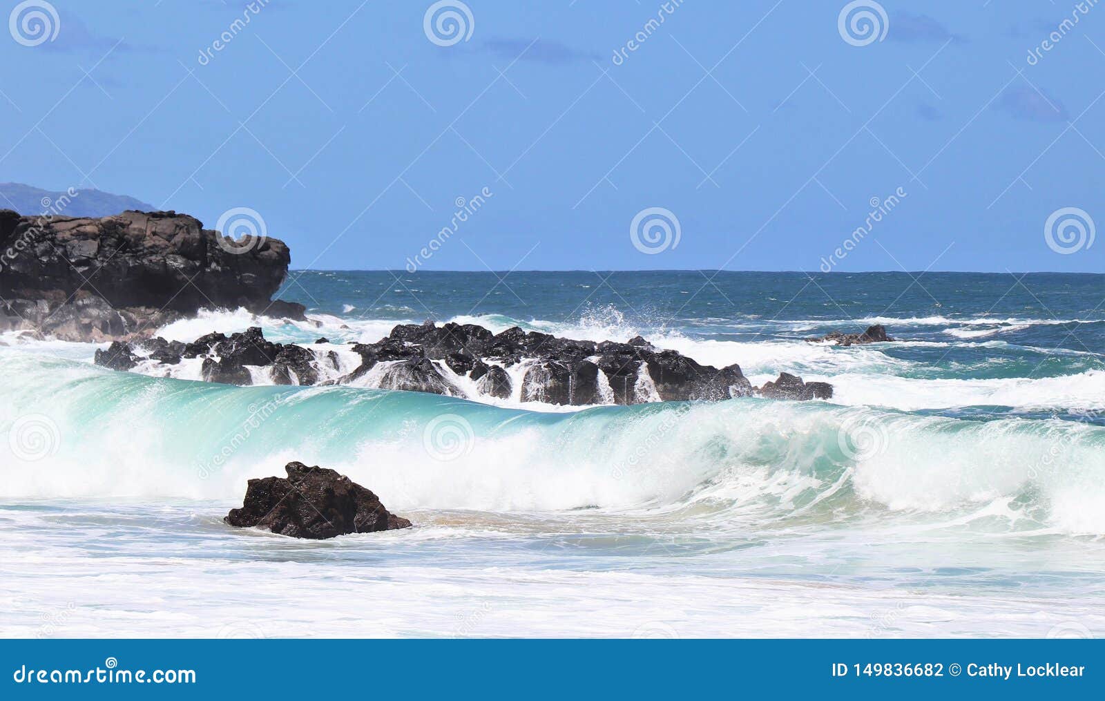 Ocean Waves Breaking Along a Rocky Beach Stock Photo - Image of waves ...