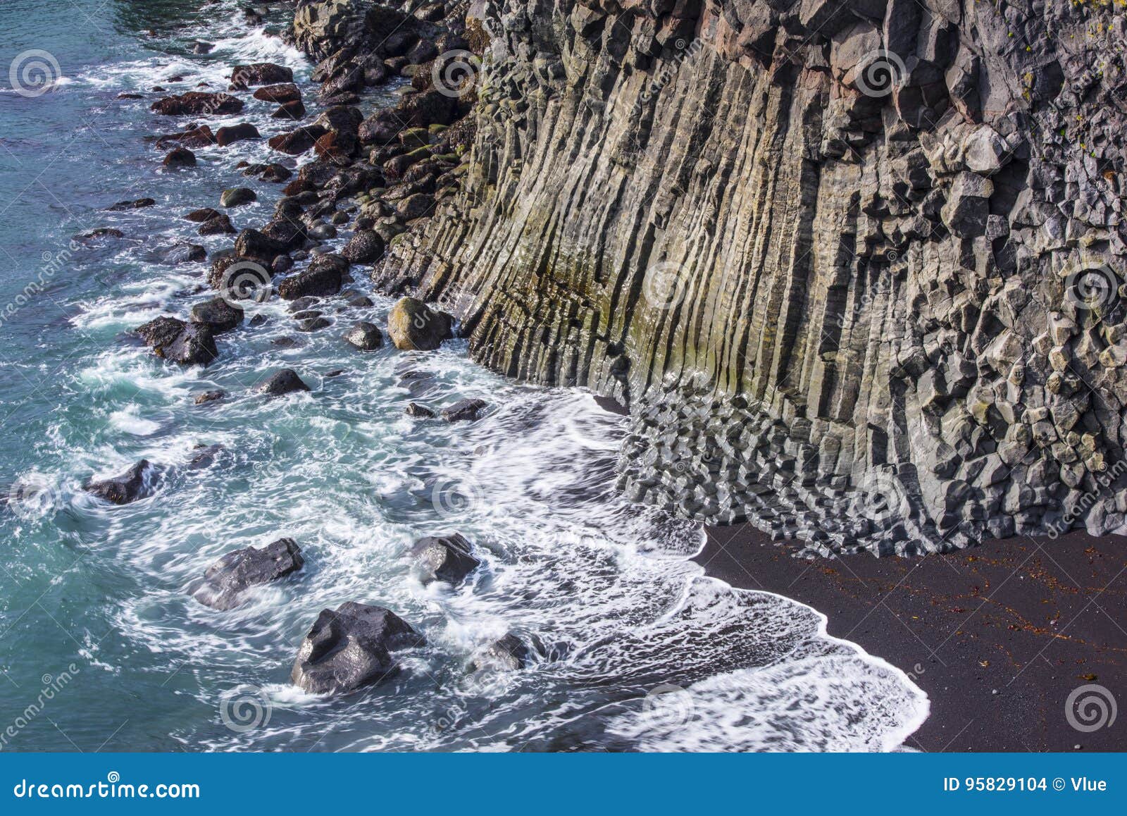 Ocean Waves Breaking on Basalt Rocks Stock Photo - Image of landscape ...