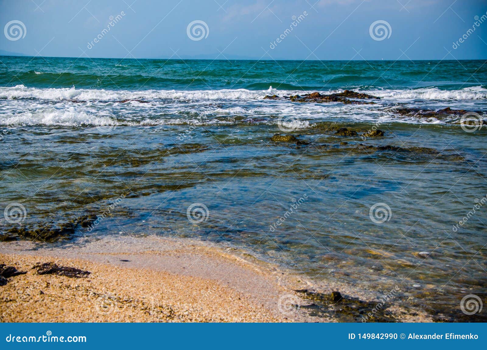 Ocean Waves Breaking on the Rocks on the Shore Stock Photo - Image of ...