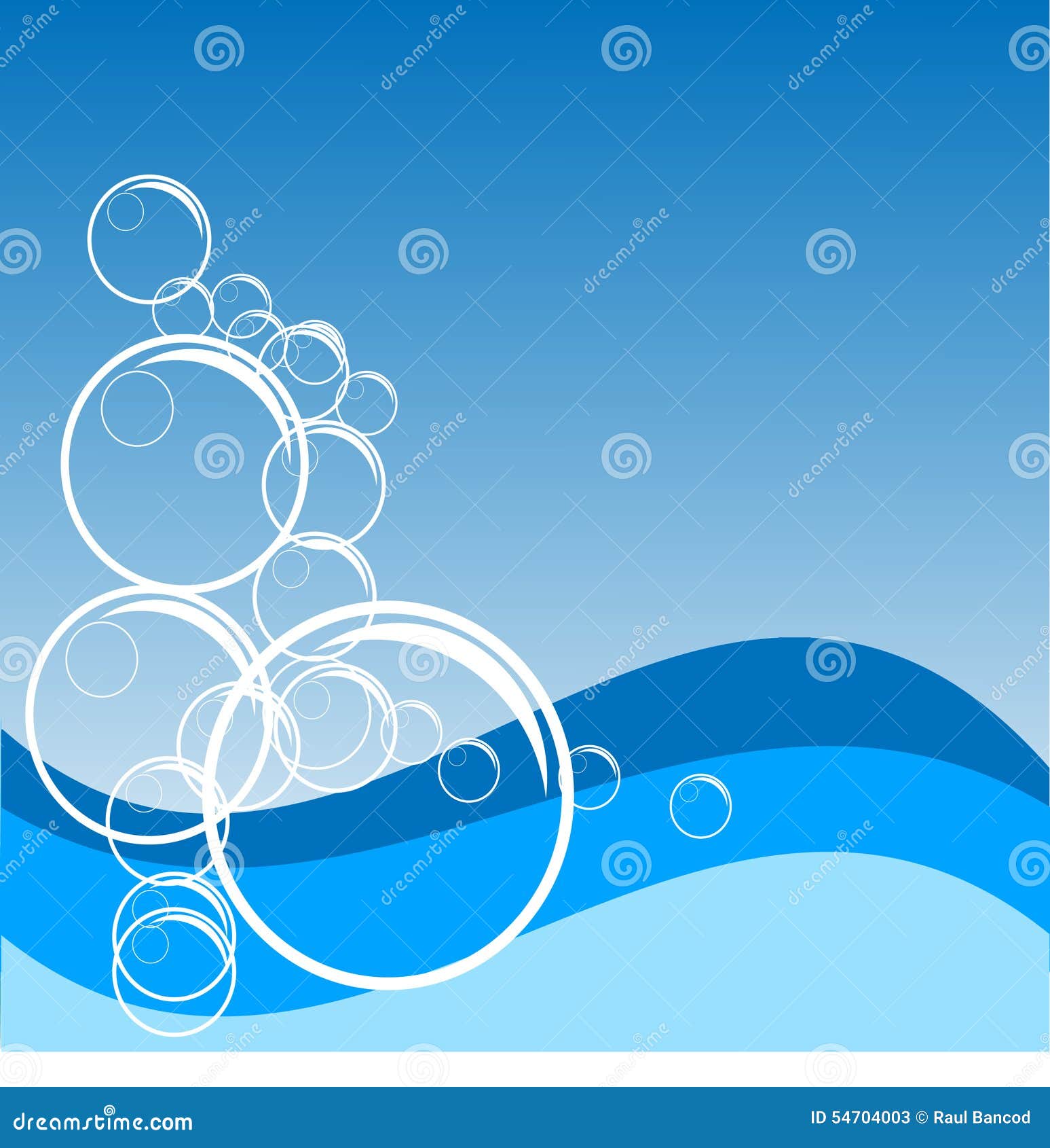 Ocean Waves and Bubbles Background (Vector) Stock Vector - Illustration ...