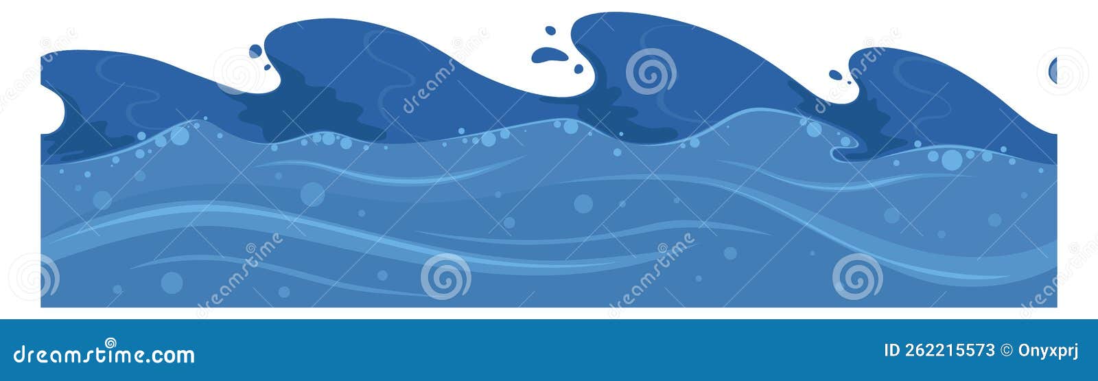 Ocean Waves. Cartoon Sea Storm Stock Vector - Illustration of summer ...