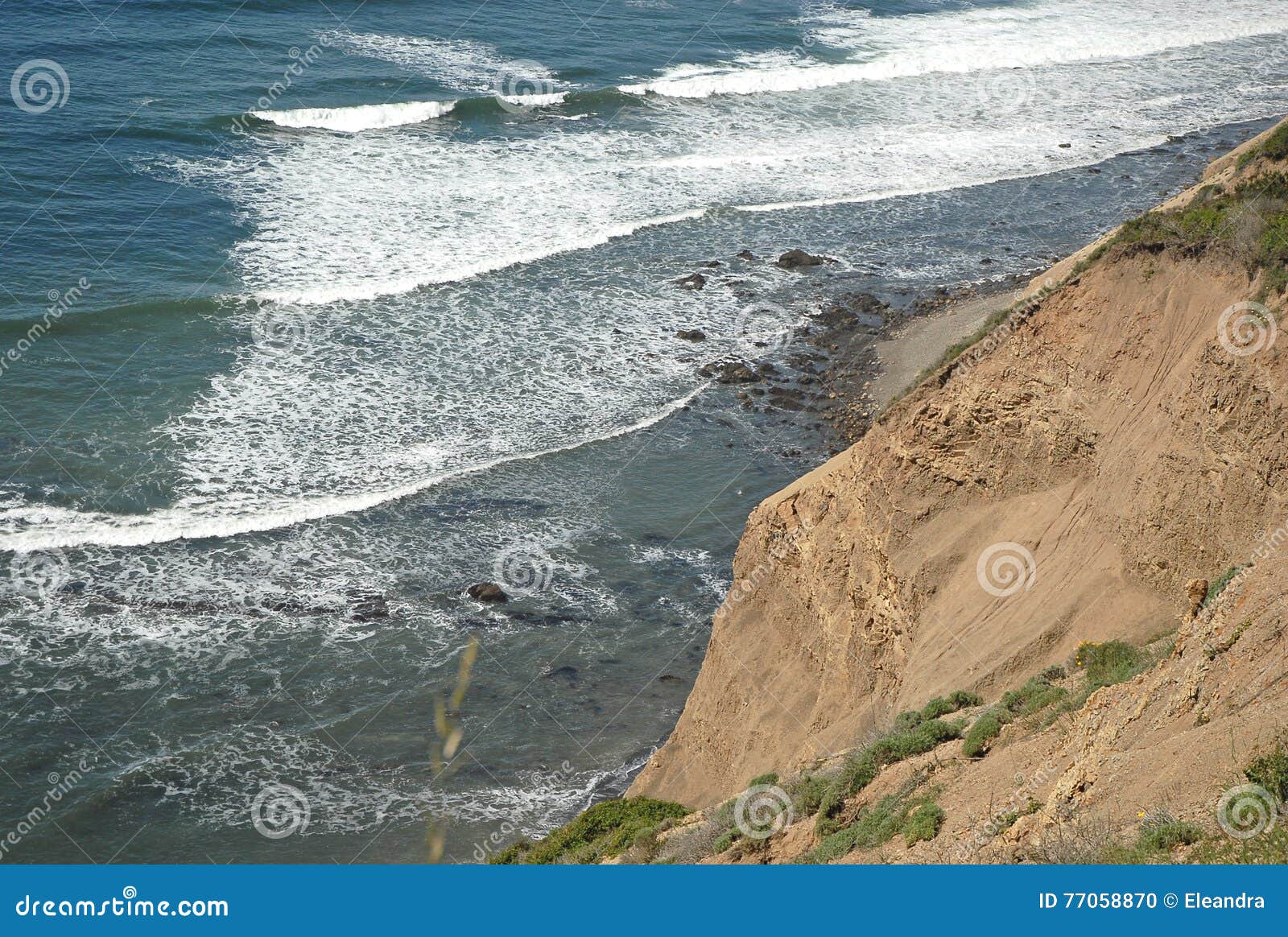Ocean Waves and Cliff stock photo. Image of beautiful - 77058870