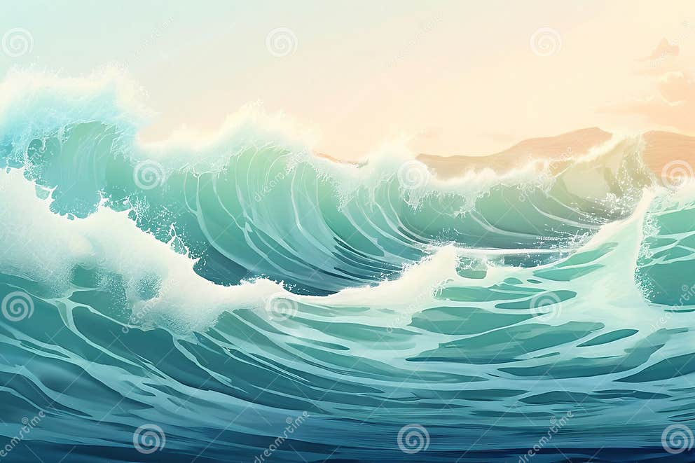 Ocean Waves a Close Up of Ocean Waves with a Subtle Gradient Eff Stock ...