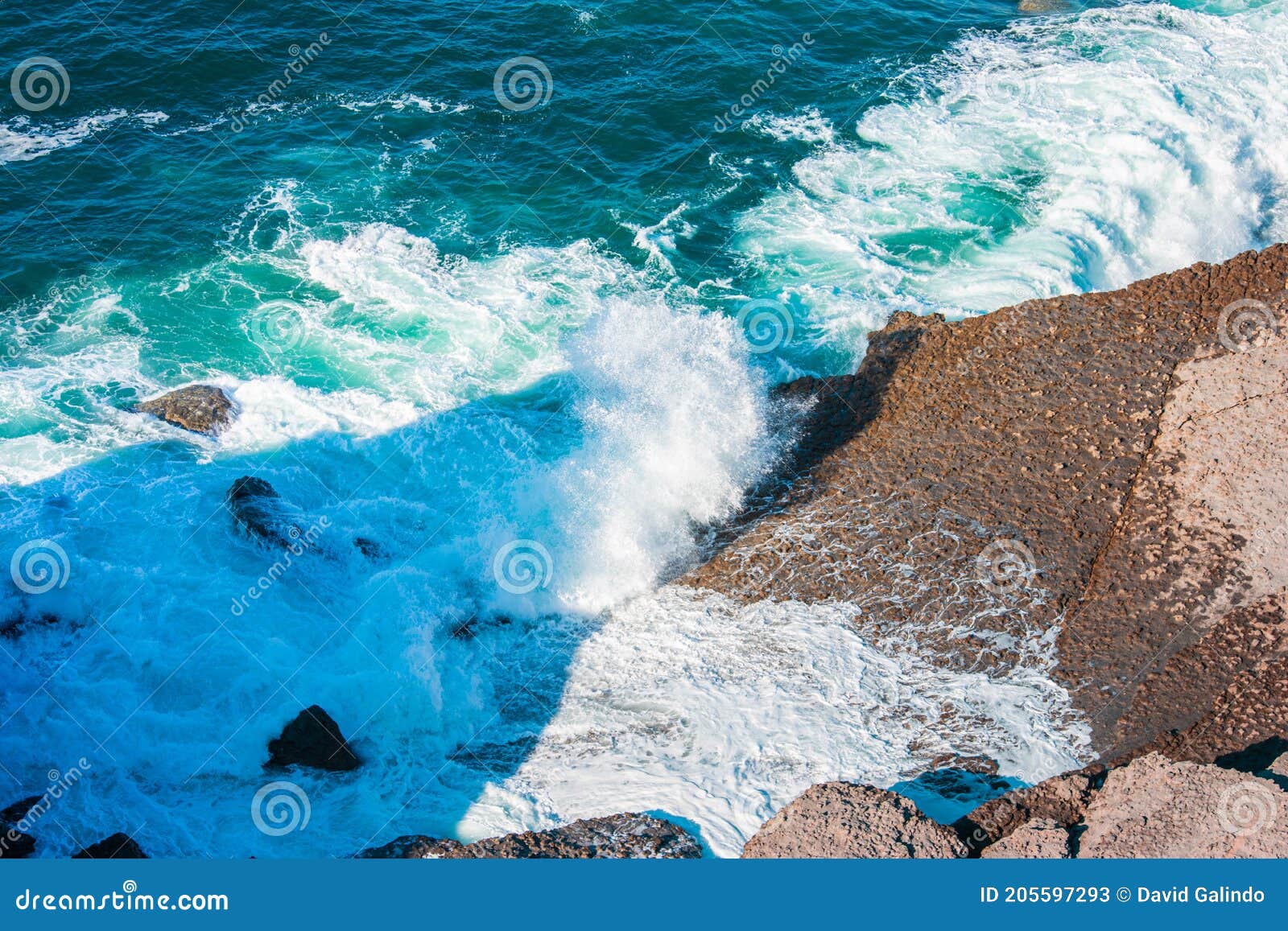 Ocean Waves Crashing Against the Cliffs Stock Image - Image of green ...