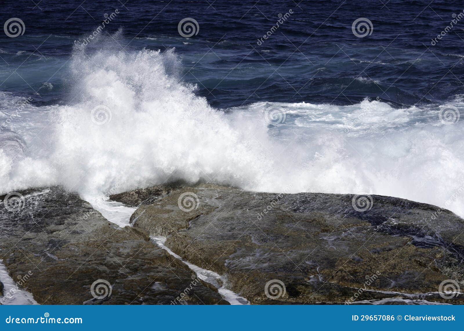 Ocean Waves Crashing on Rocks Stock Photo - Image of clear, summer ...