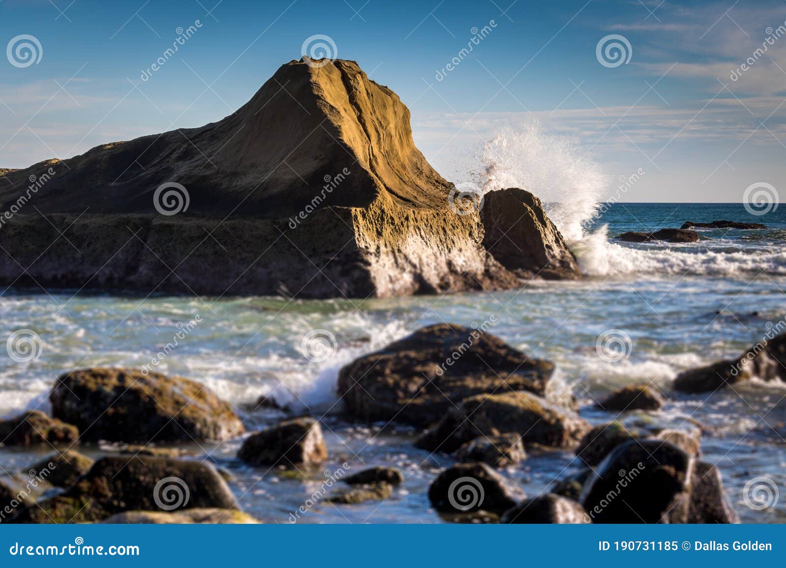 Ocean Waves Crashing on Rocks on Coast Stock Image - Image of ocean ...