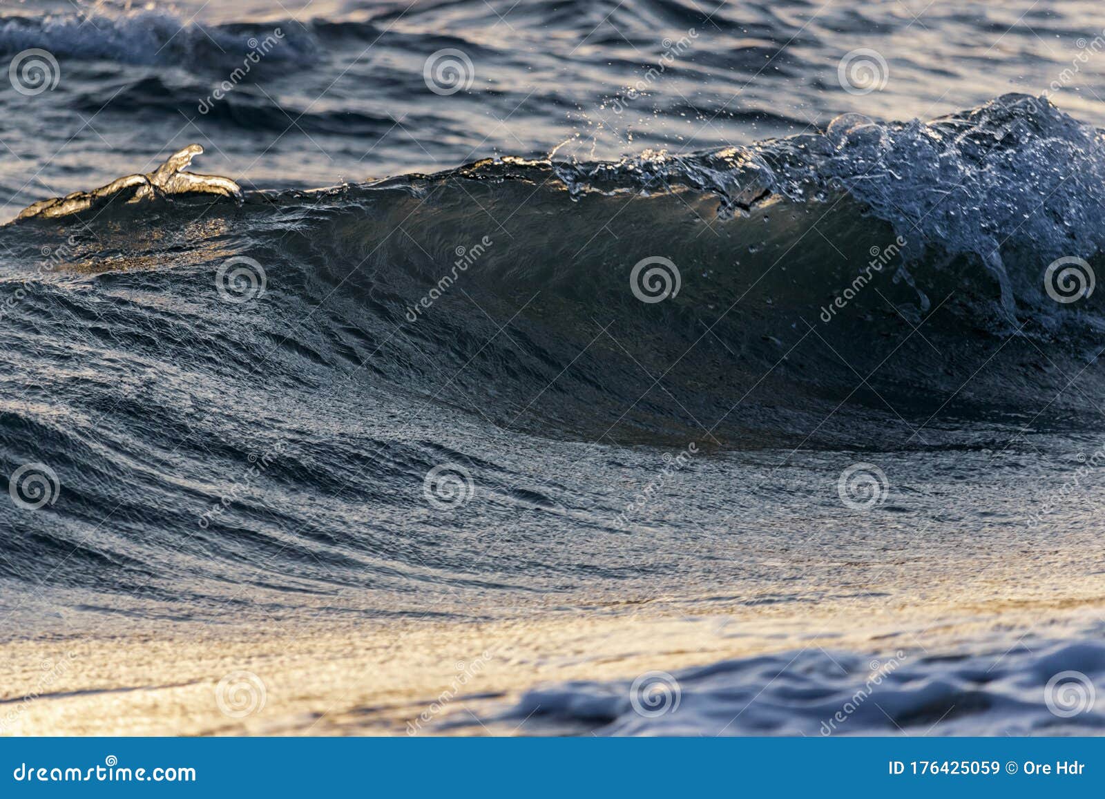 Sea Waves Crashing Sunset Seascape Inage Stock Image - Image of waves ...