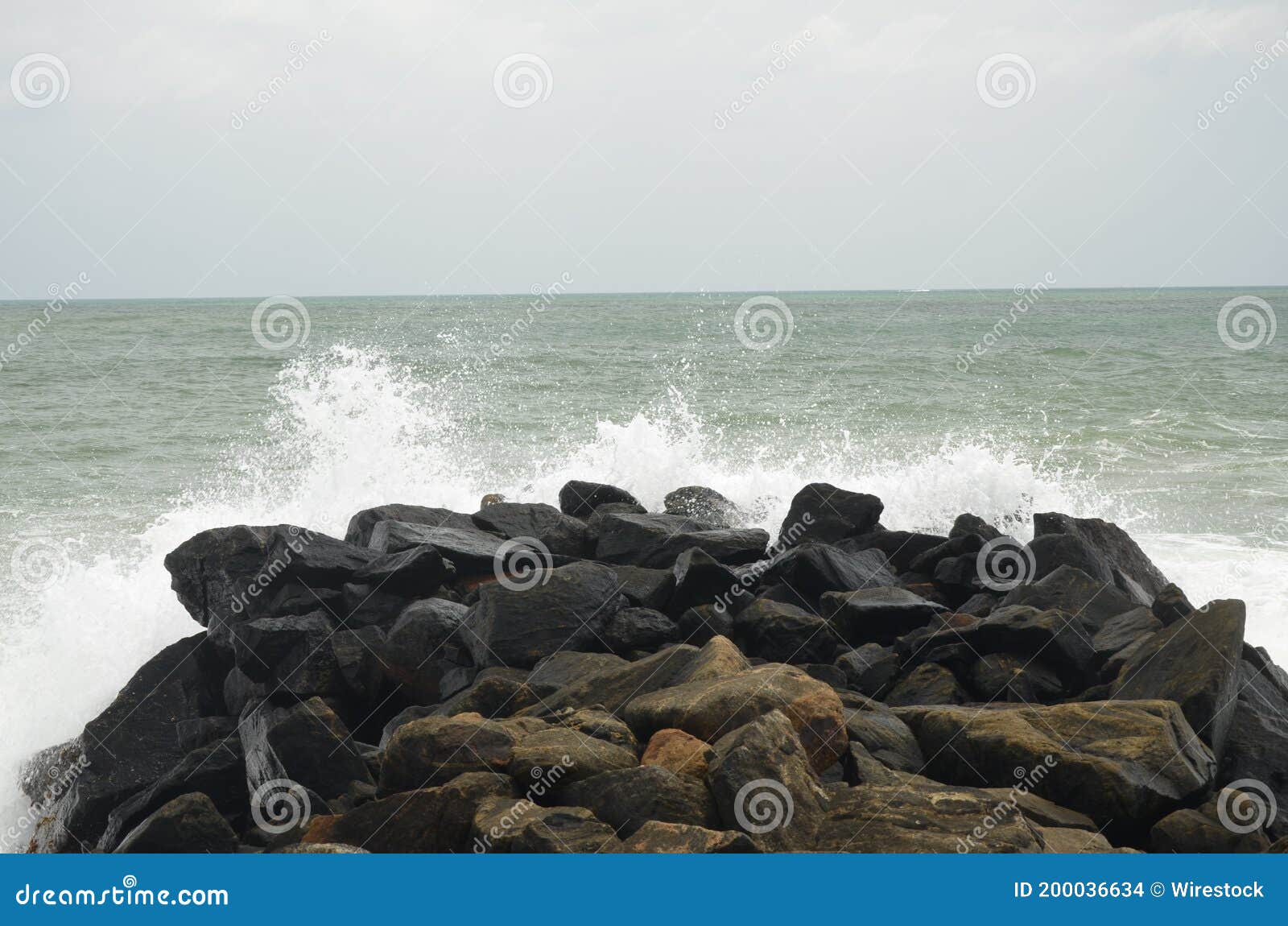 Ocean Waves Hitting the Rocks - Great for Wallpapers Stock Photo ...
