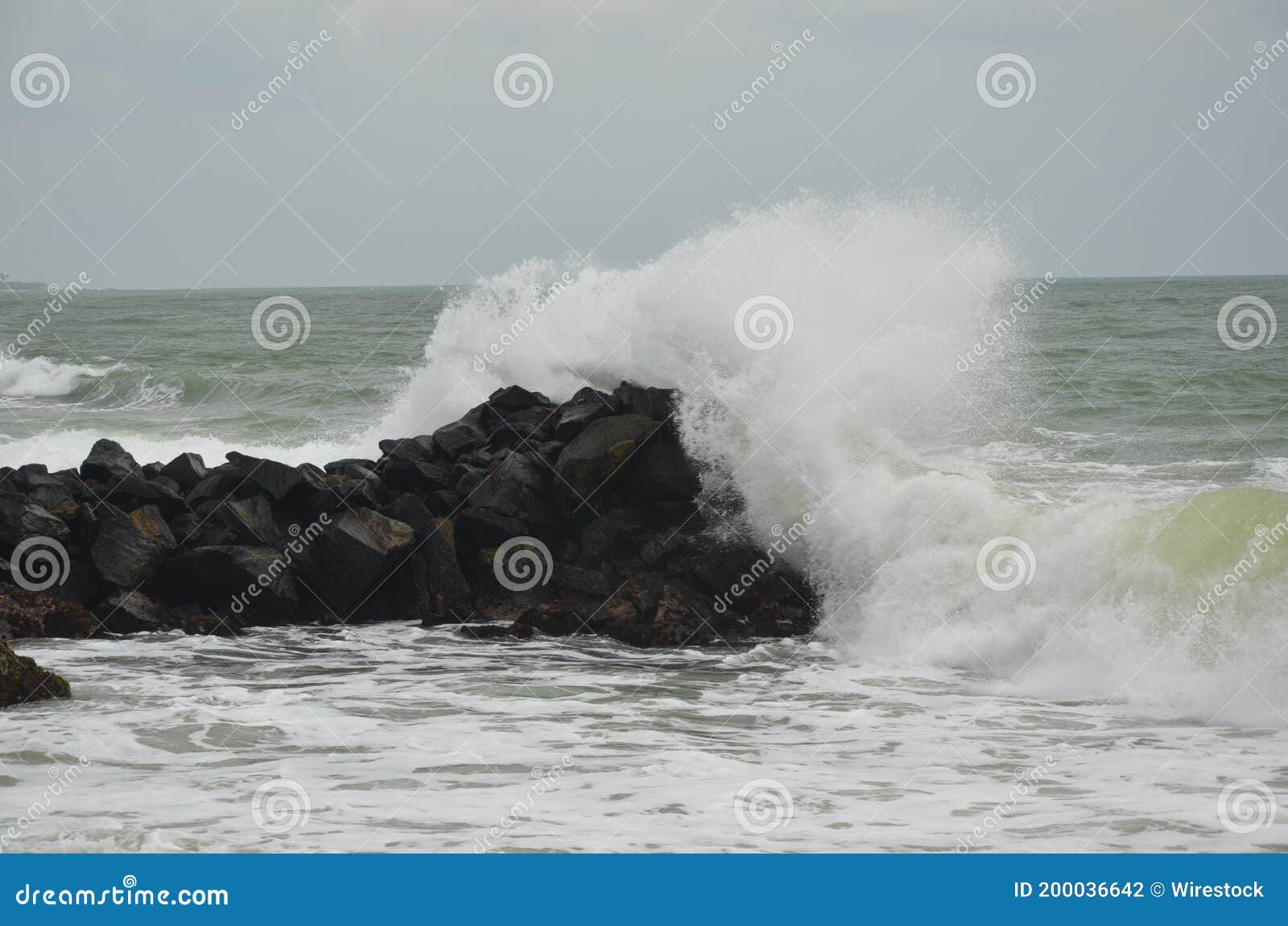 Ocean Waves Hitting the Rocks - Great for Wallpapers Stock Photo ...
