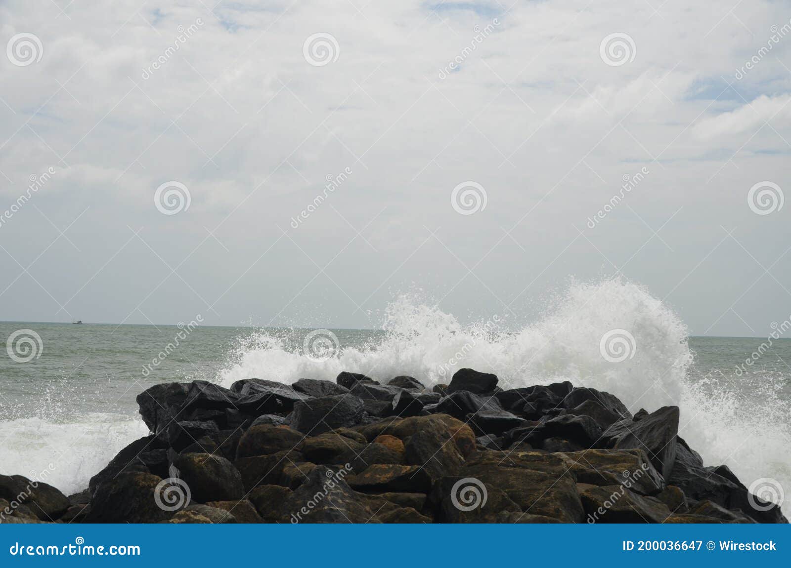 Ocean Waves Hitting the Rocks - Great for Wallpapers Stock Image ...