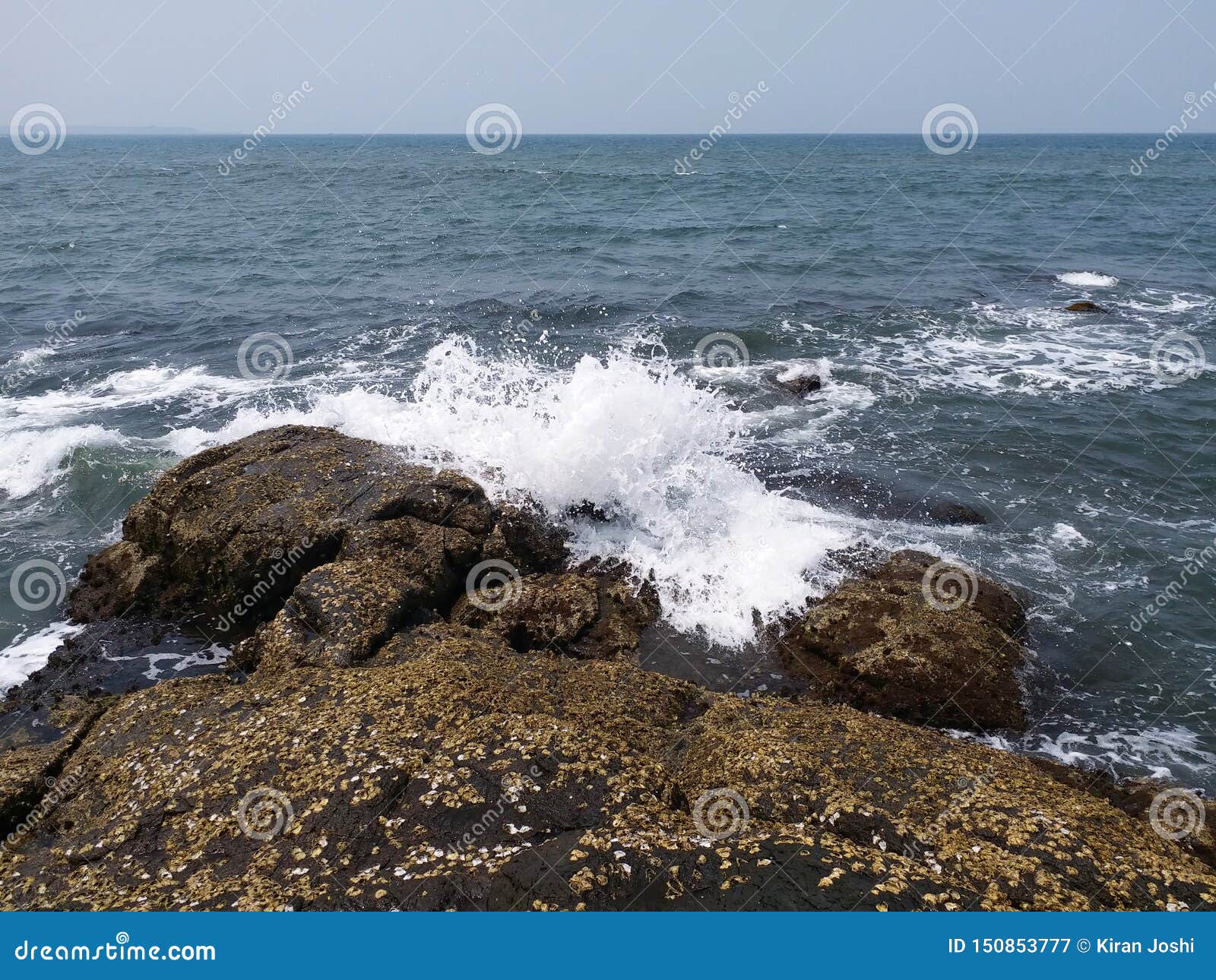 Ocean Waves Hitting the Rocks Stock Image - Image of hitting, nature ...
