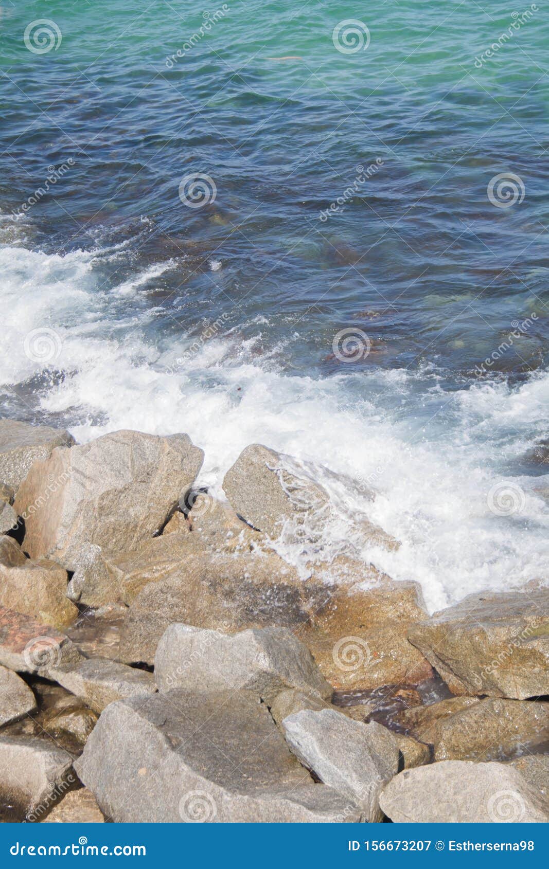 Ocean Waves Hitting Rocks from the Shore Stock Image - Image of liquid ...