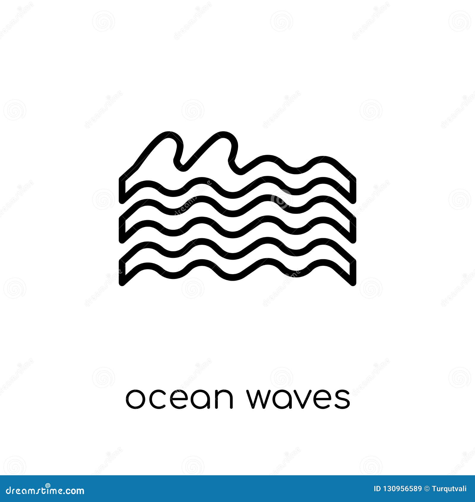 Ocean Waves Icon. Trendy Modern Flat Linear Vector Ocean Waves I Stock ...