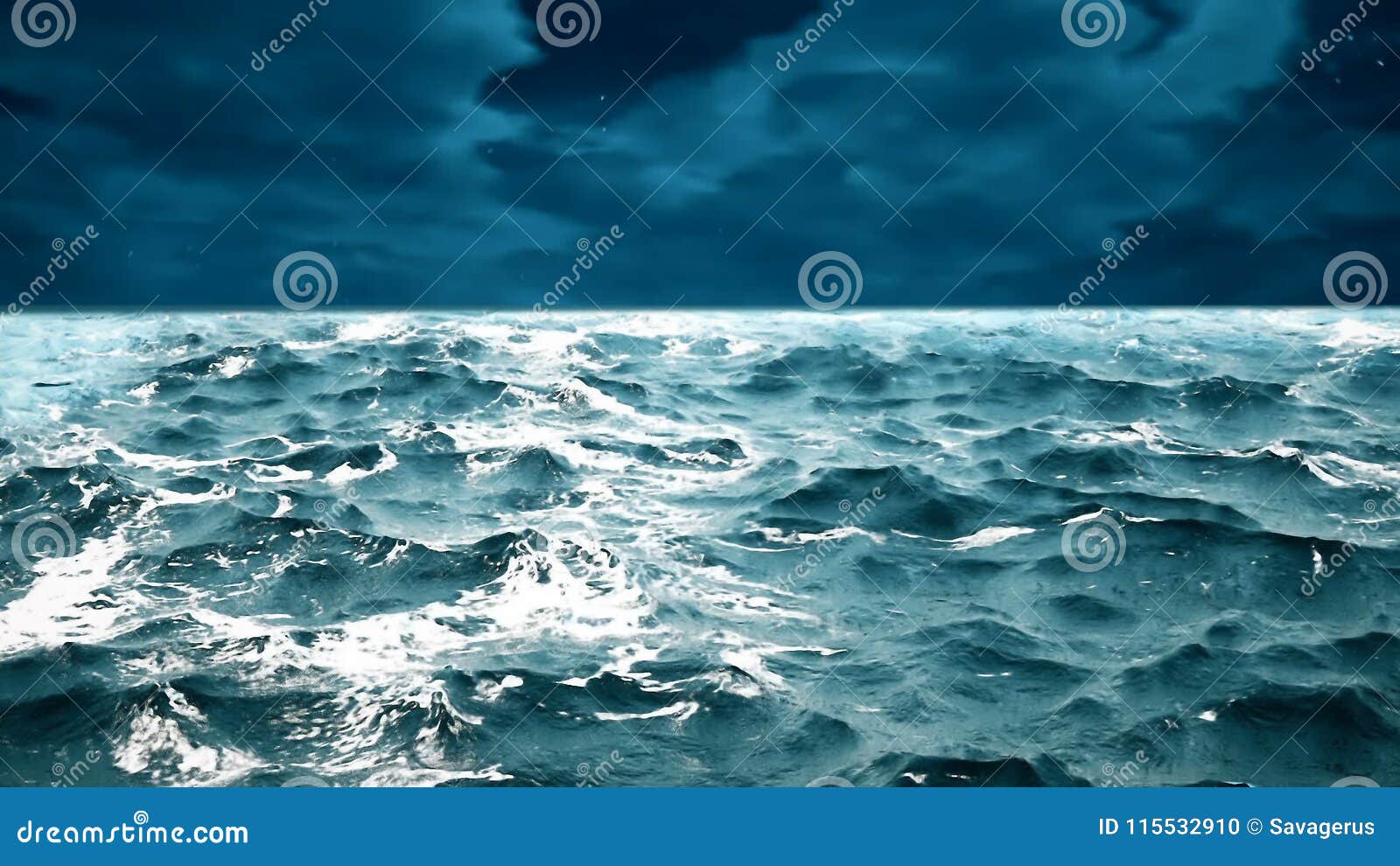Ocean Waves with Night Sky on the Background. Stock Photo - Image of ...