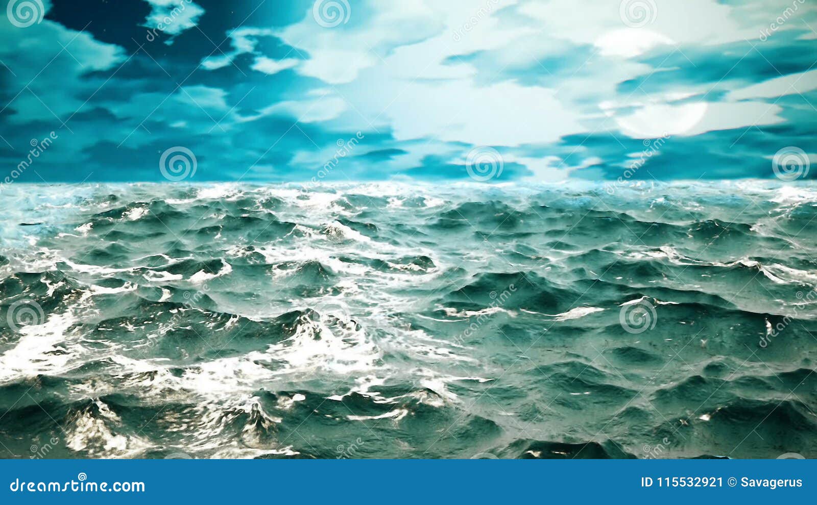 Ocean Waves with Night Sky on the Background. Stock Image - Image of ...