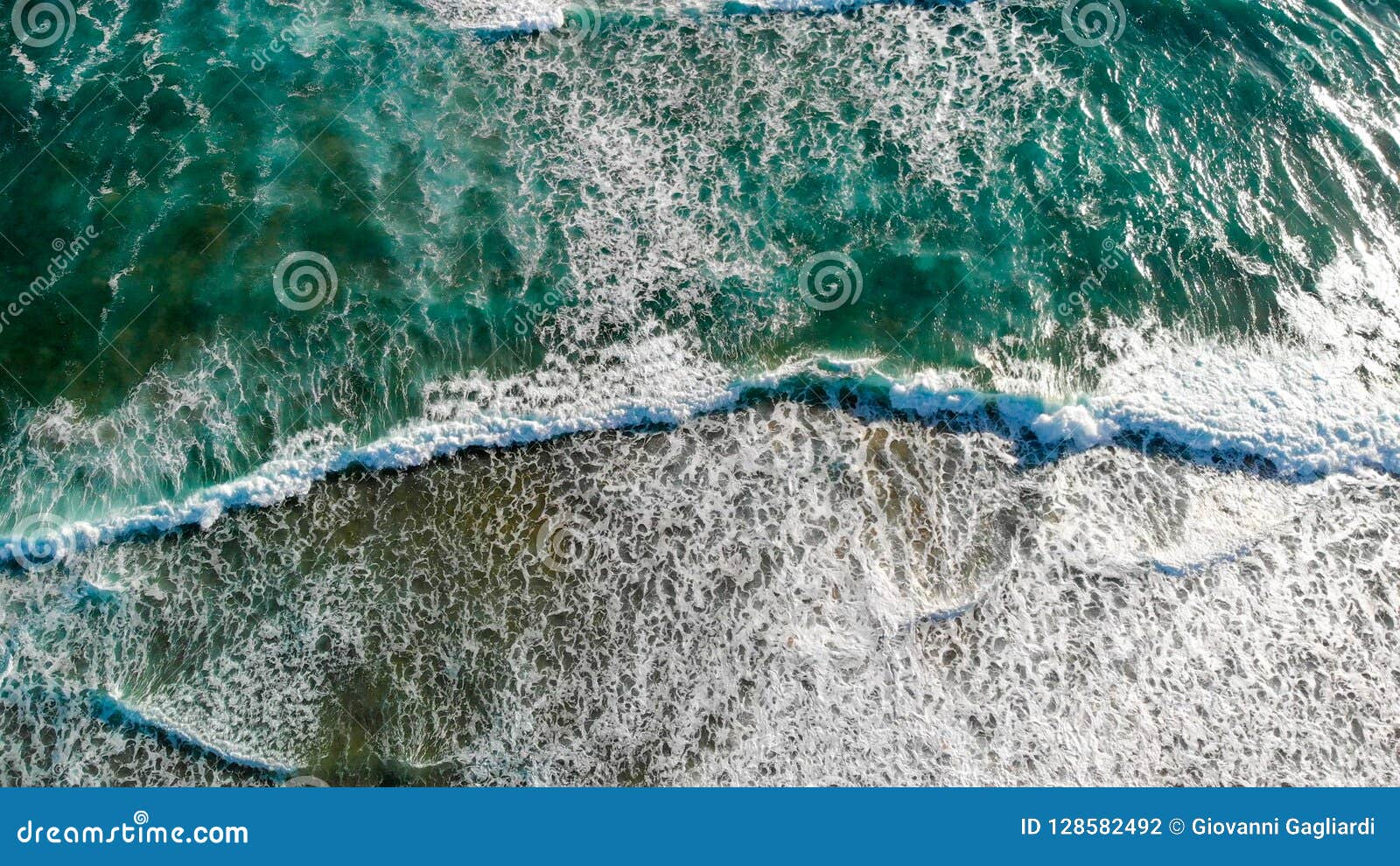 Ocean Waves Overhead Aerial View on a Sunny Day Stock Photo - Image of ...