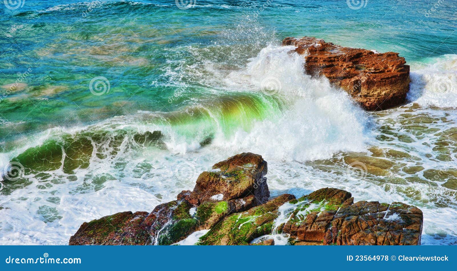 Ocean waves on rocks stock photo. Image of waves, water - 23564978