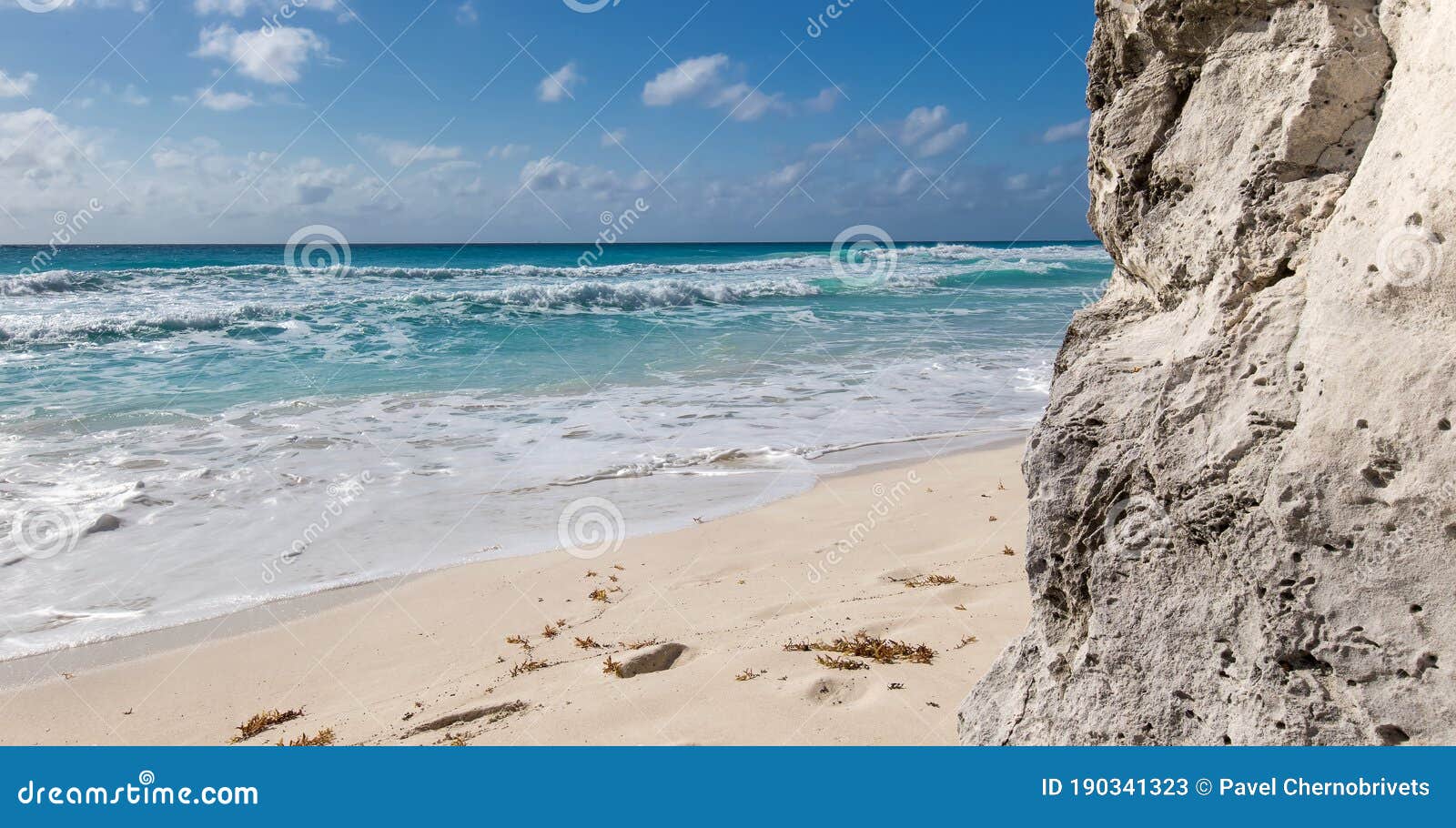 Ocean with Waves and Rocks on Beach Stock Image - Image of boracay ...