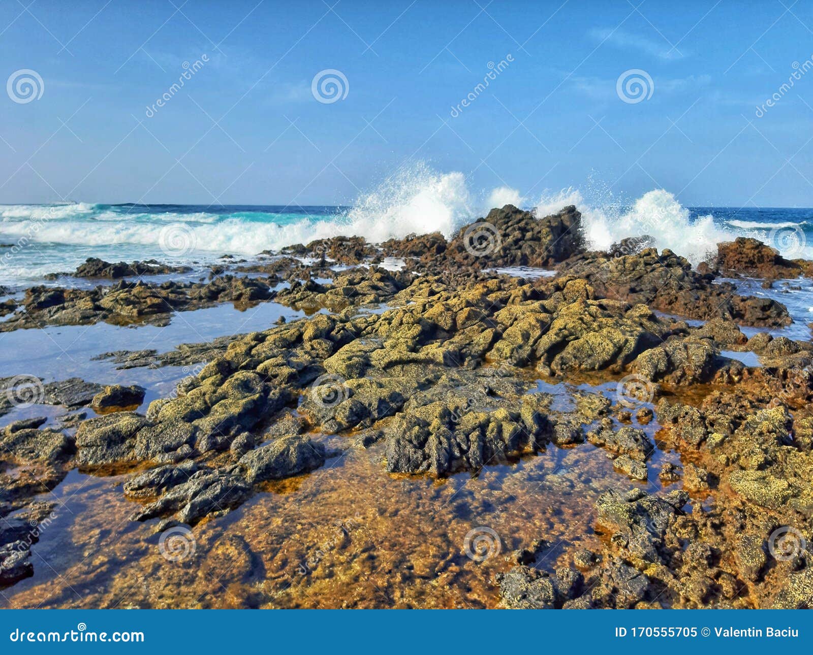 Ocean waves and rocks stock image. Image of coast, waves - 170555705