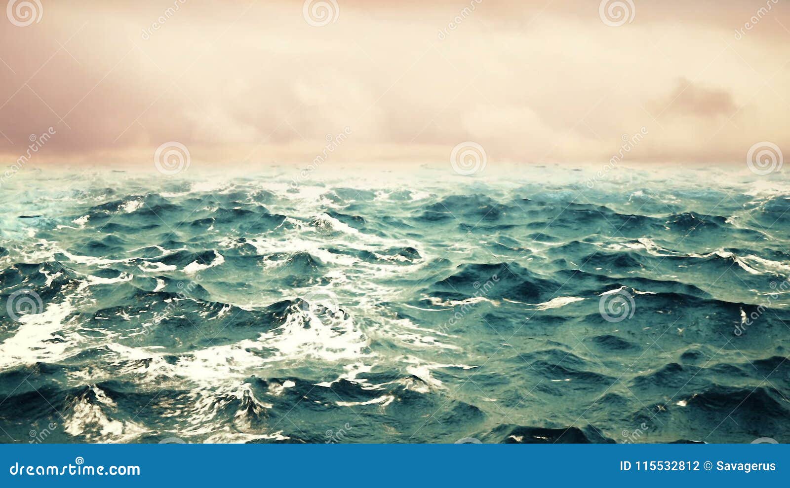 Ocean Waves with Sky on the Background. . Stock Photo - Image of clear ...