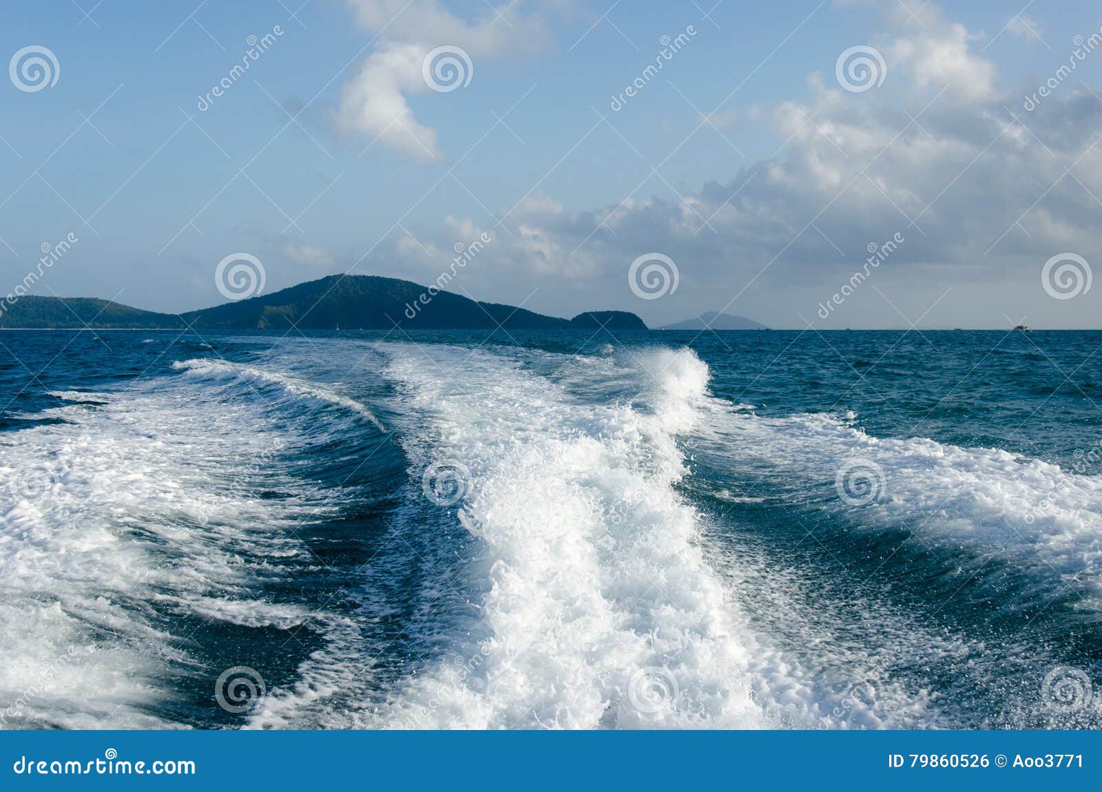 Ocean Waves speedboat stock photo. Image of ship, trace - 79860526