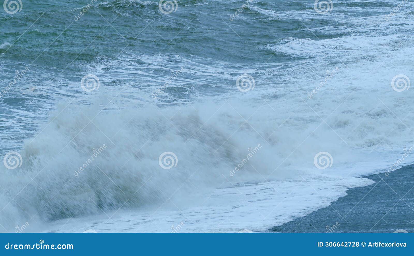 Ocean Waves during a Storm. Bad Weather Cyclone Hurricane Wind. Static ...