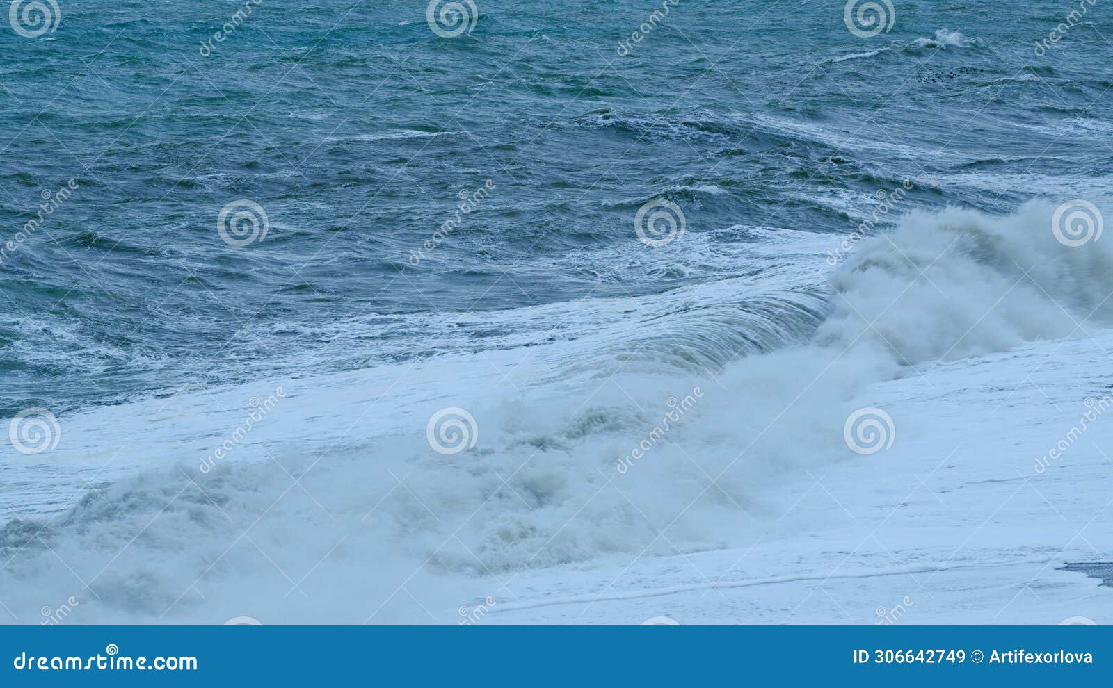Ocean Waves during a Storm. Bad Weather Cyclone Hurricane Wind. Static ...