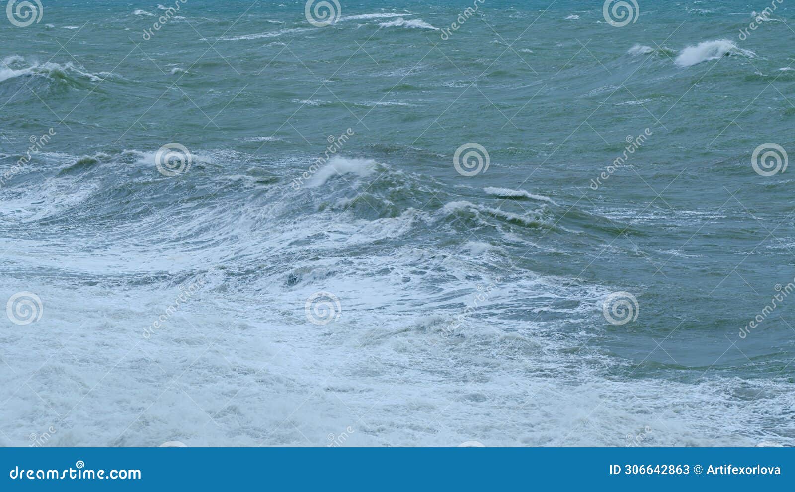 Ocean Waves during a Storm. Bad Weather Cyclone Hurricane Wind. Static ...