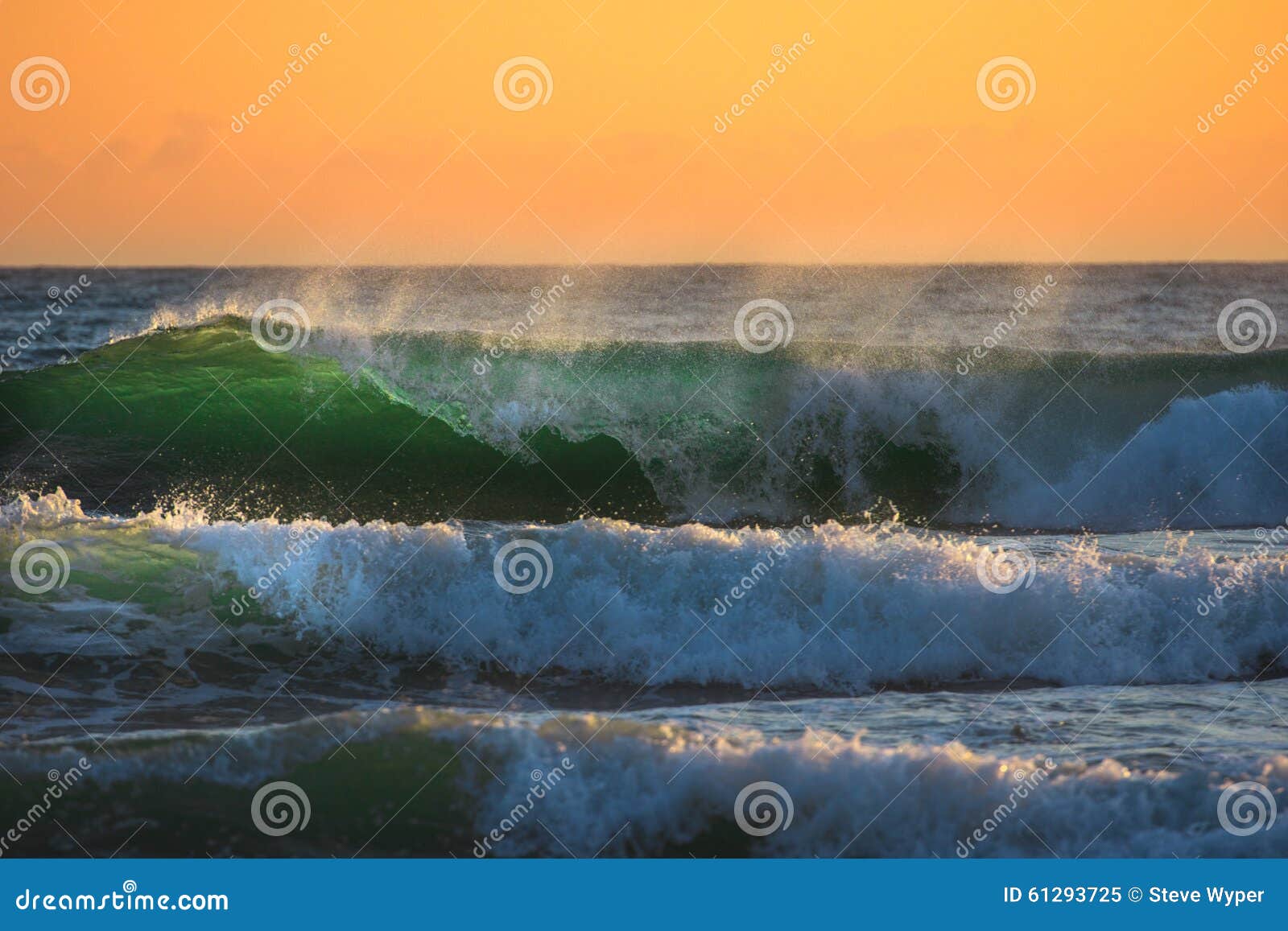 Ocean Waves at Sunrise stock image. Image of summer, water - 61293725