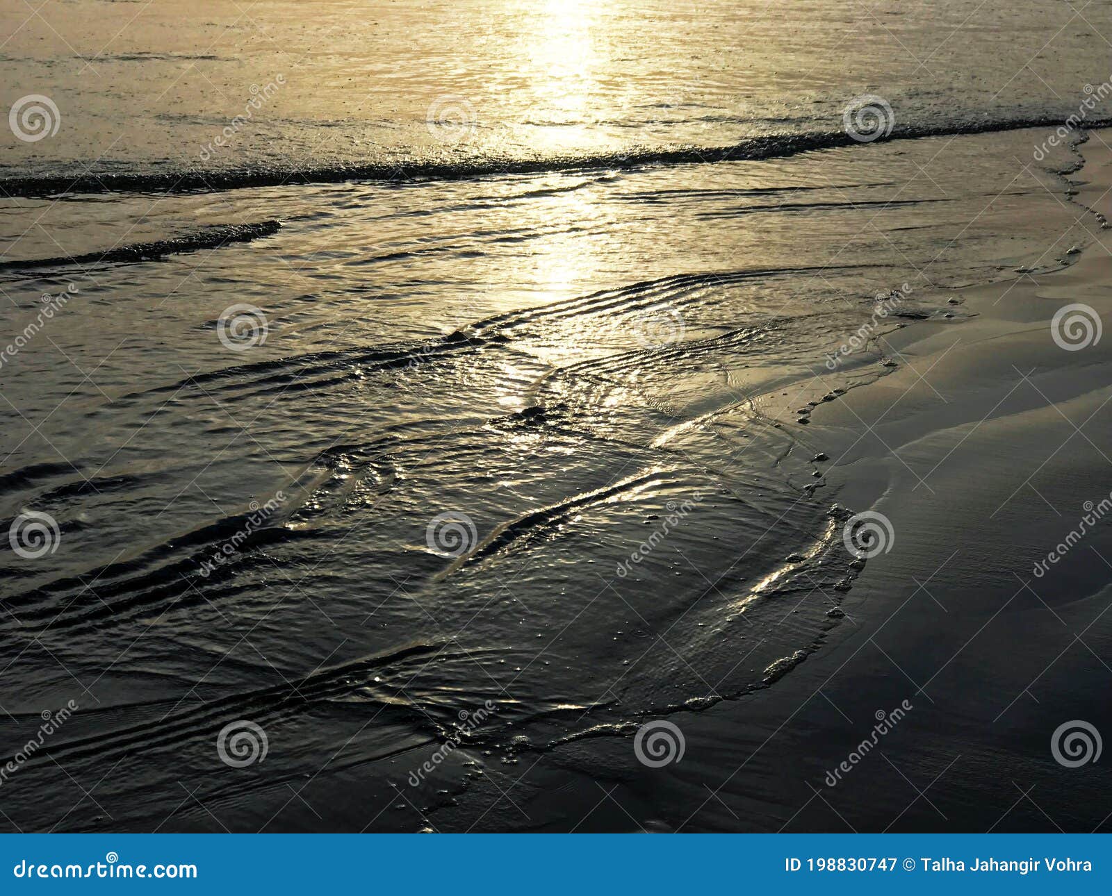 Ocean Waves Touching the Beach Stock Image - Image of orange, waves ...