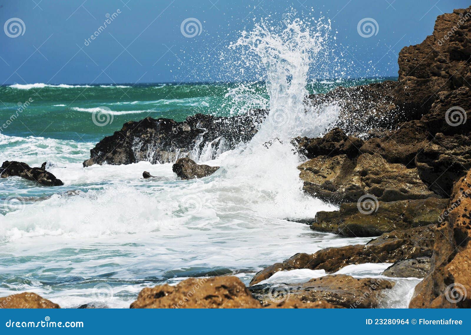 Ocean Waves Touching Stones Stock Photo - Image of naked, atlantic ...