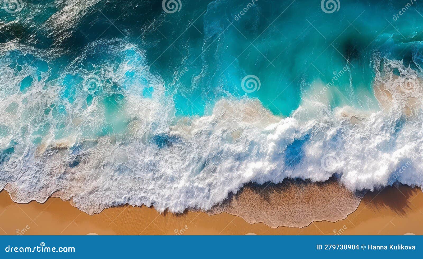 Ocean Waves Washing the Shore. Stock Illustration - Illustration of ...