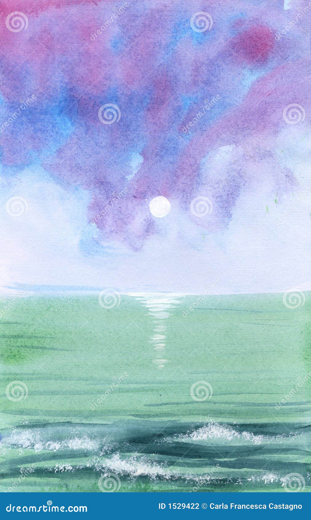 Ocean waves - watercolor stock illustration. Illustration of arts - 1529422