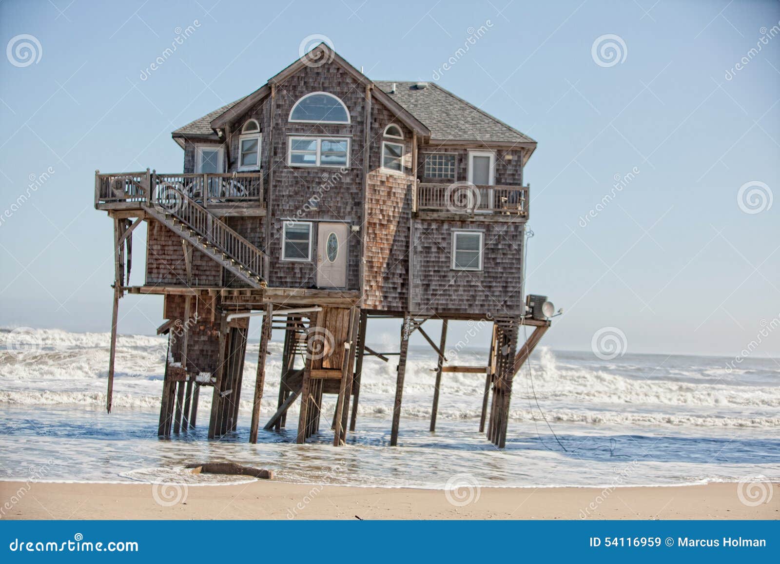Oceanfront Building stock image. Image of lifted, oceanfront - 54116959