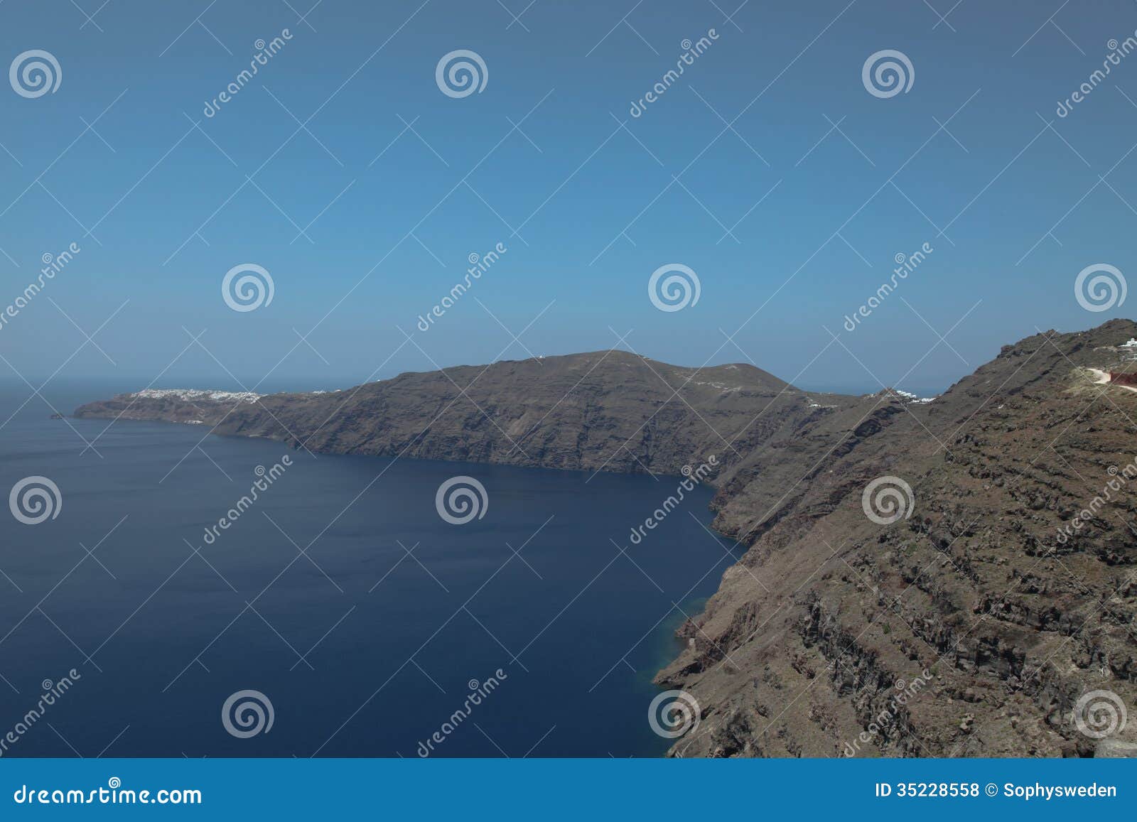 Oceanfront on Santorini Island Stock Photo - Image of hellas, pasture ...