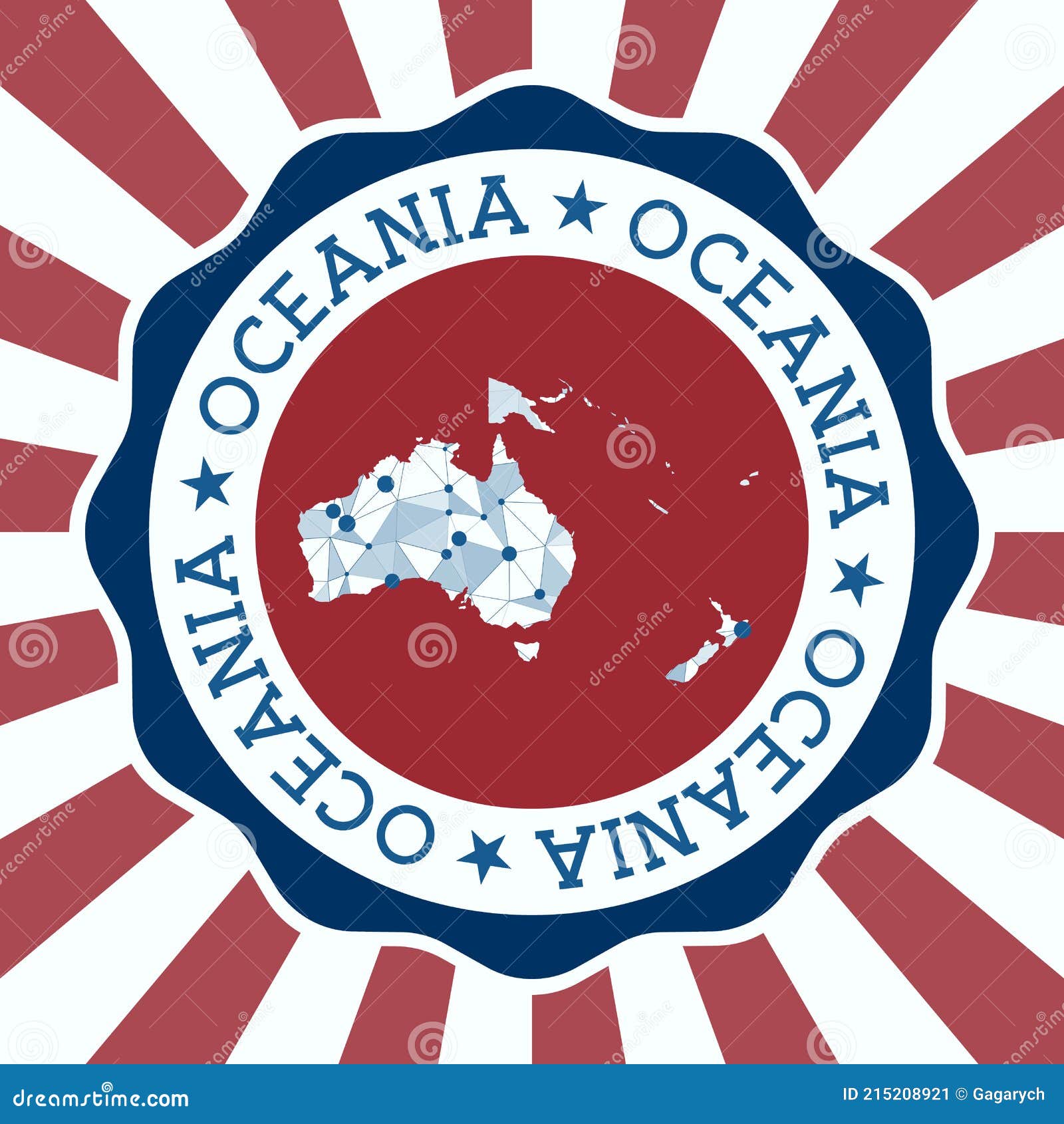 Oceania Badge. stock vector. Illustration of border - 215208921