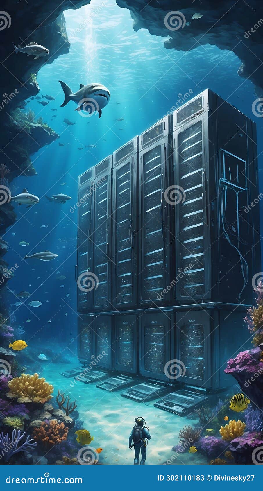 Oceanic Data Odyssey: Navigating the Vast Landscape of Storage Solutions. AI Generate Stock ...